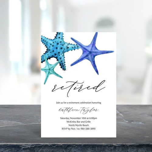 Beach Theme Retirement Party Digital Download Editable and - Etsy