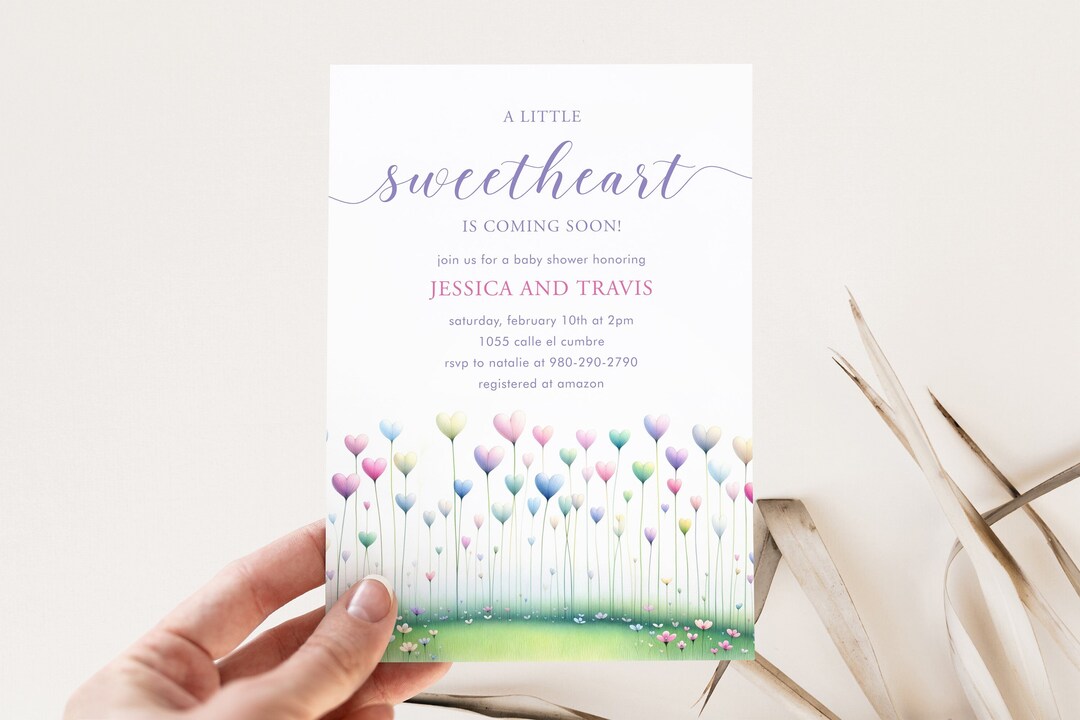 A Little Sweetheart Valentine's Day Baby Shower Invitation Template ...