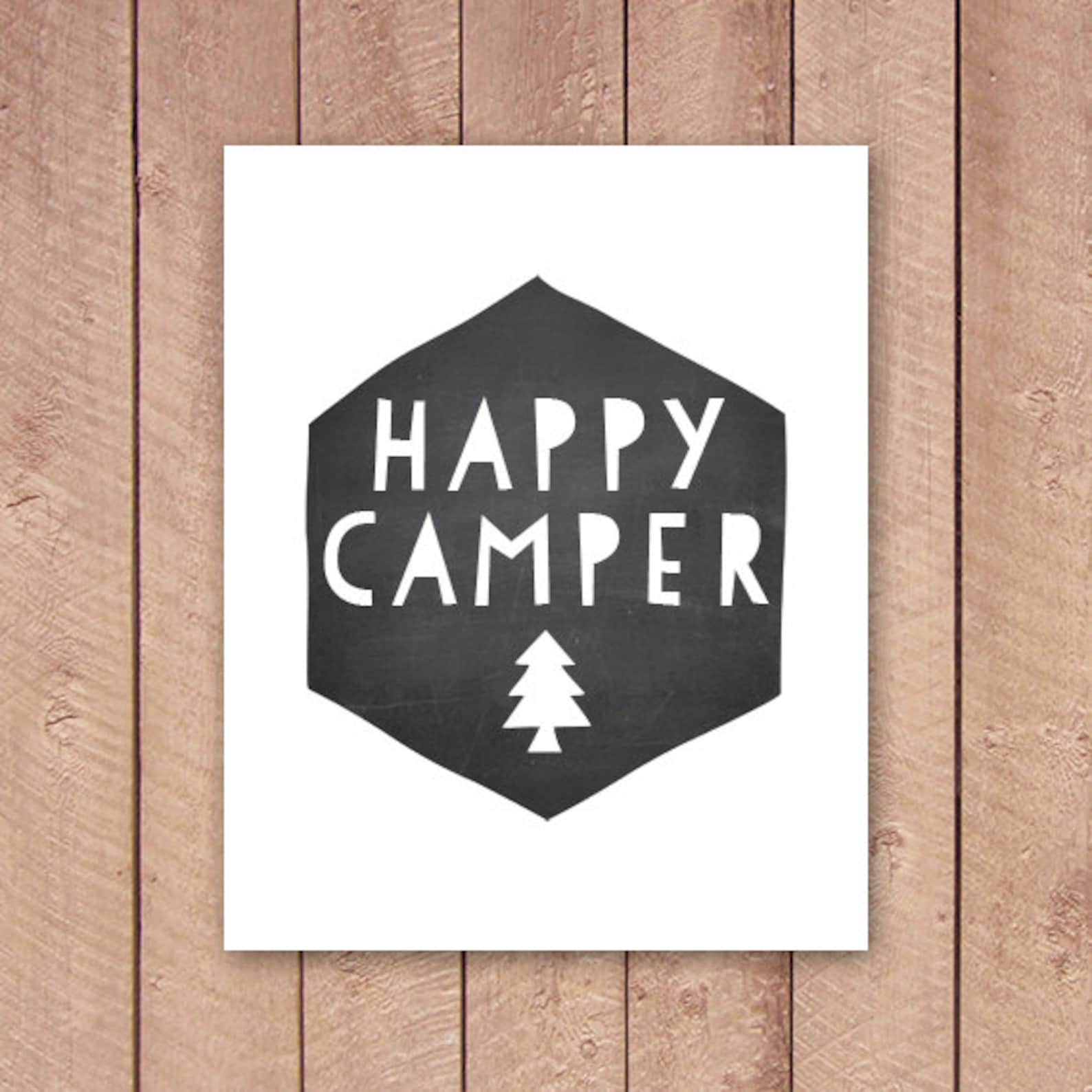 Happy Camper Printable Art Print Chalkboard Nursery Print Etsy