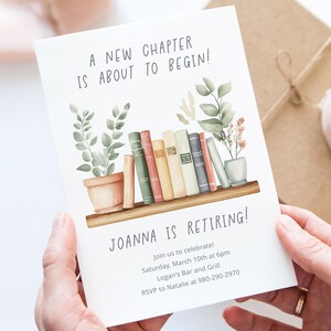 Retirement Party Invitation, New Chapter Book Theme Corjl Template ...
