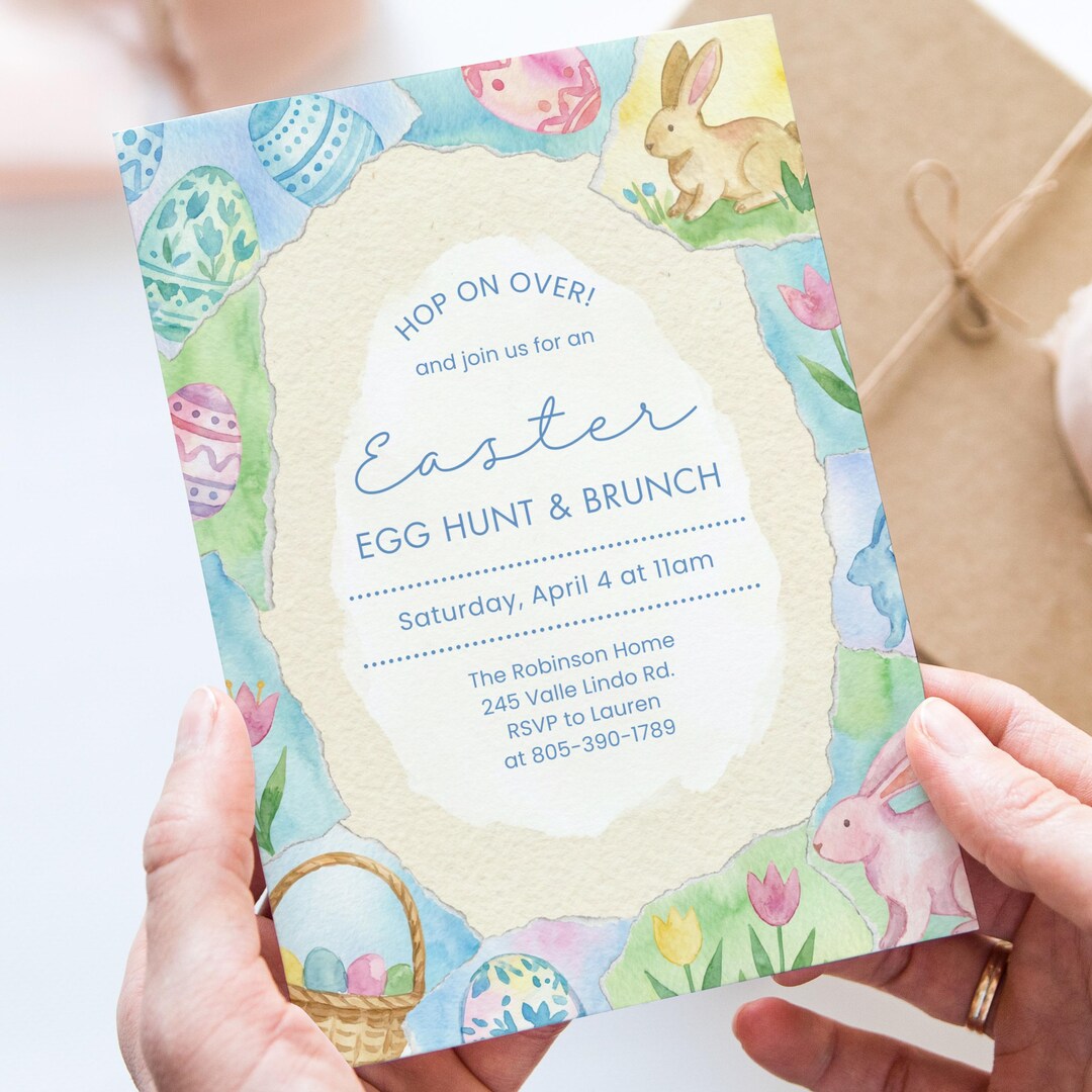 Editable Easter Egg Hunt and Brunch Invitation, Digital Download ...