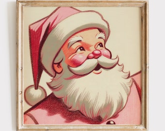 Skiing Santa Claus Art Print Vintage Santa Winter Wall Art - Etsy