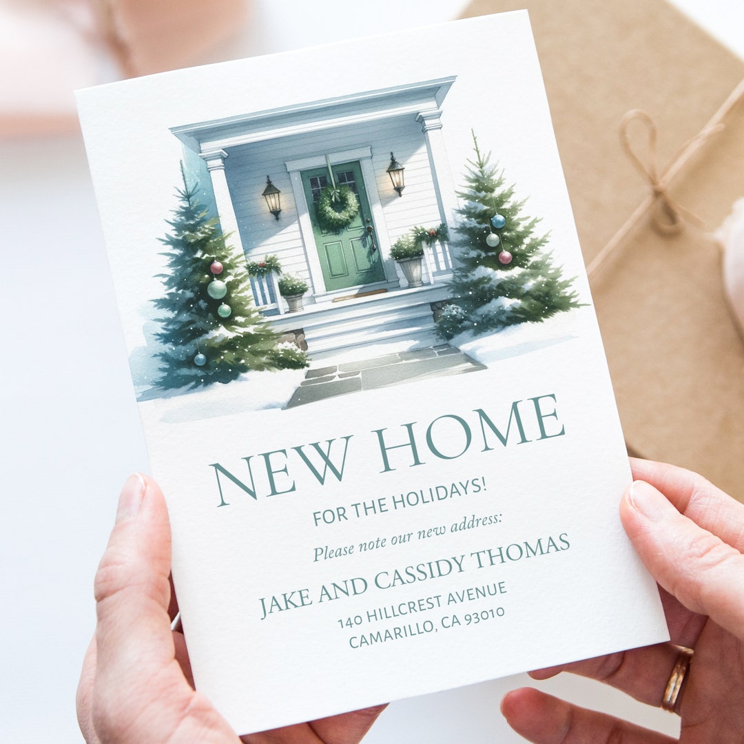 Christmas Moving Card, Printable Address Change Announcement, We've ...