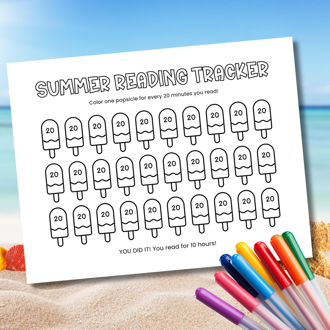 Digital Summer Reading Tracker Printable PDF, Kids Reading Chart ...