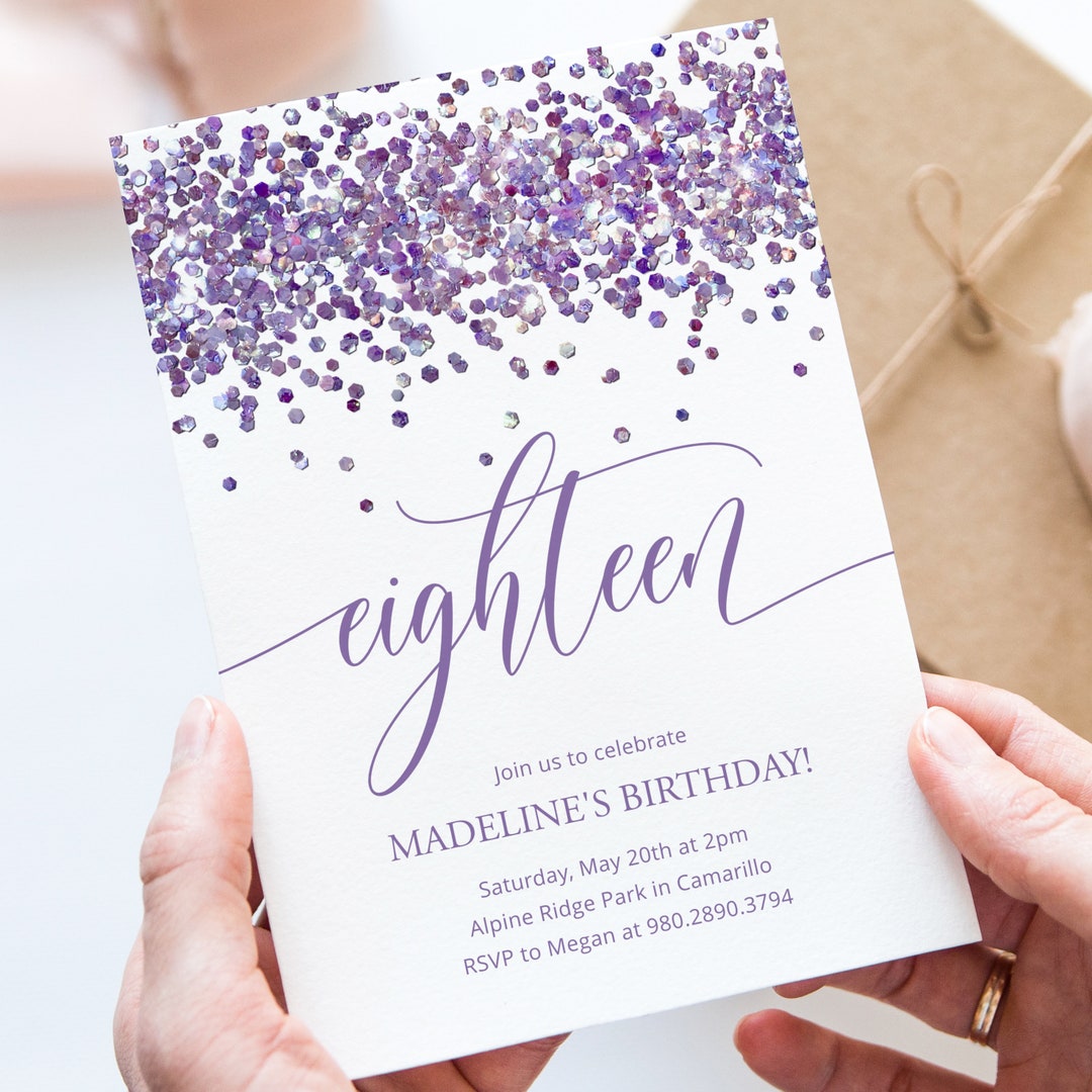 Editable 18th Birthday Party Invitation Template, CORJL Template ...