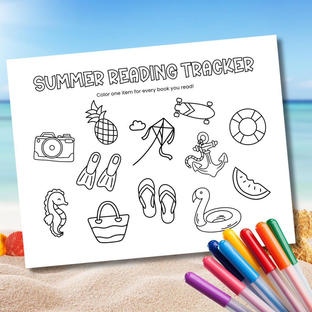 Digital Printable Summer Reading Tracker PDF, Kids Reading Log, Summer ...