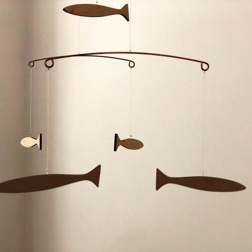 Gold Fish Kinetic Mobile 4 or 6 Piece Brass Fish Decor - Etsy