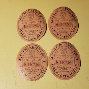 Early Lot of 4 Guinness Beer Bottle Labels. - Etsy UK