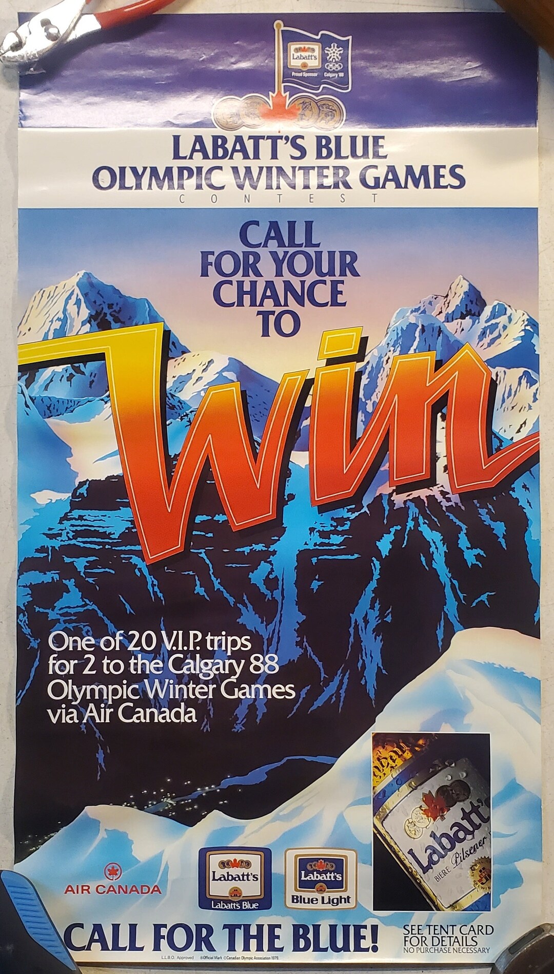 1980 Calgary Olympics Poster 15x27. Labatt Blue. - Etsy