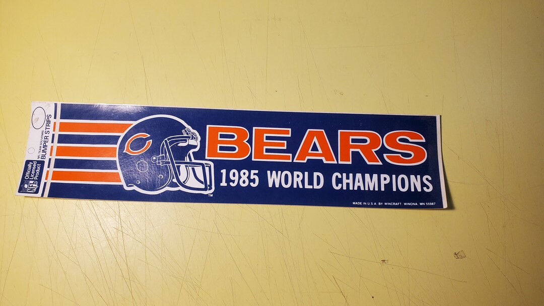 Vintage 1985 Chicago Bears World Champions Bumper Sticker - Etsy