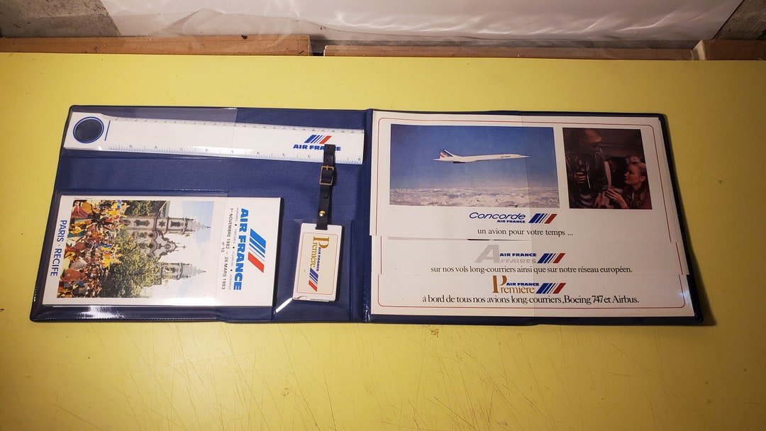 Vintage Air France Airline Folder. Full. Concorde. First Class - Etsy