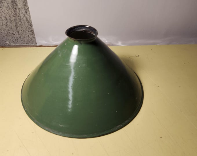 Vintage Green Enamel Lamp Shade - Etsy