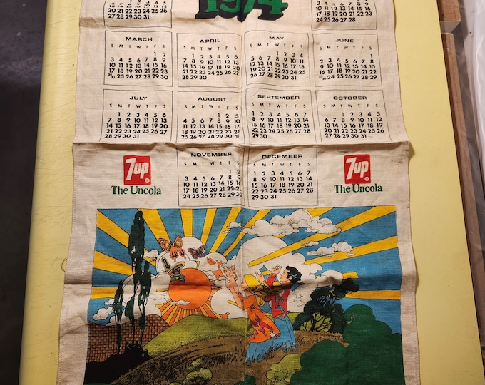 Rare Vintage 1974 7up Cloth Calendar Peter Max Inspired. Psychedelic - Etsy