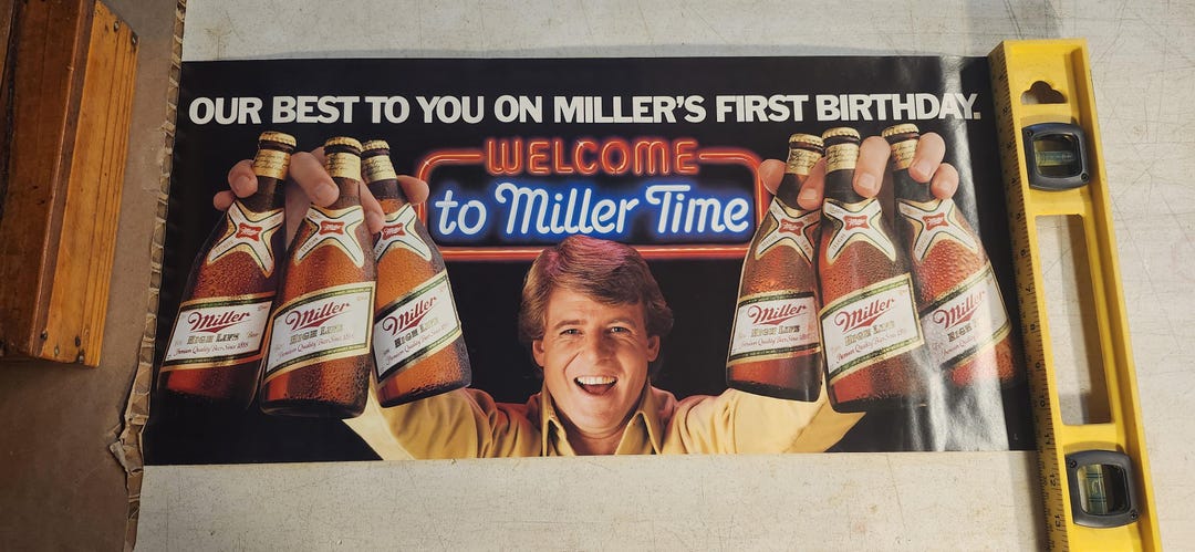 Vintage Miller Time High Life Beer Poster 11"x24" - Etsy
