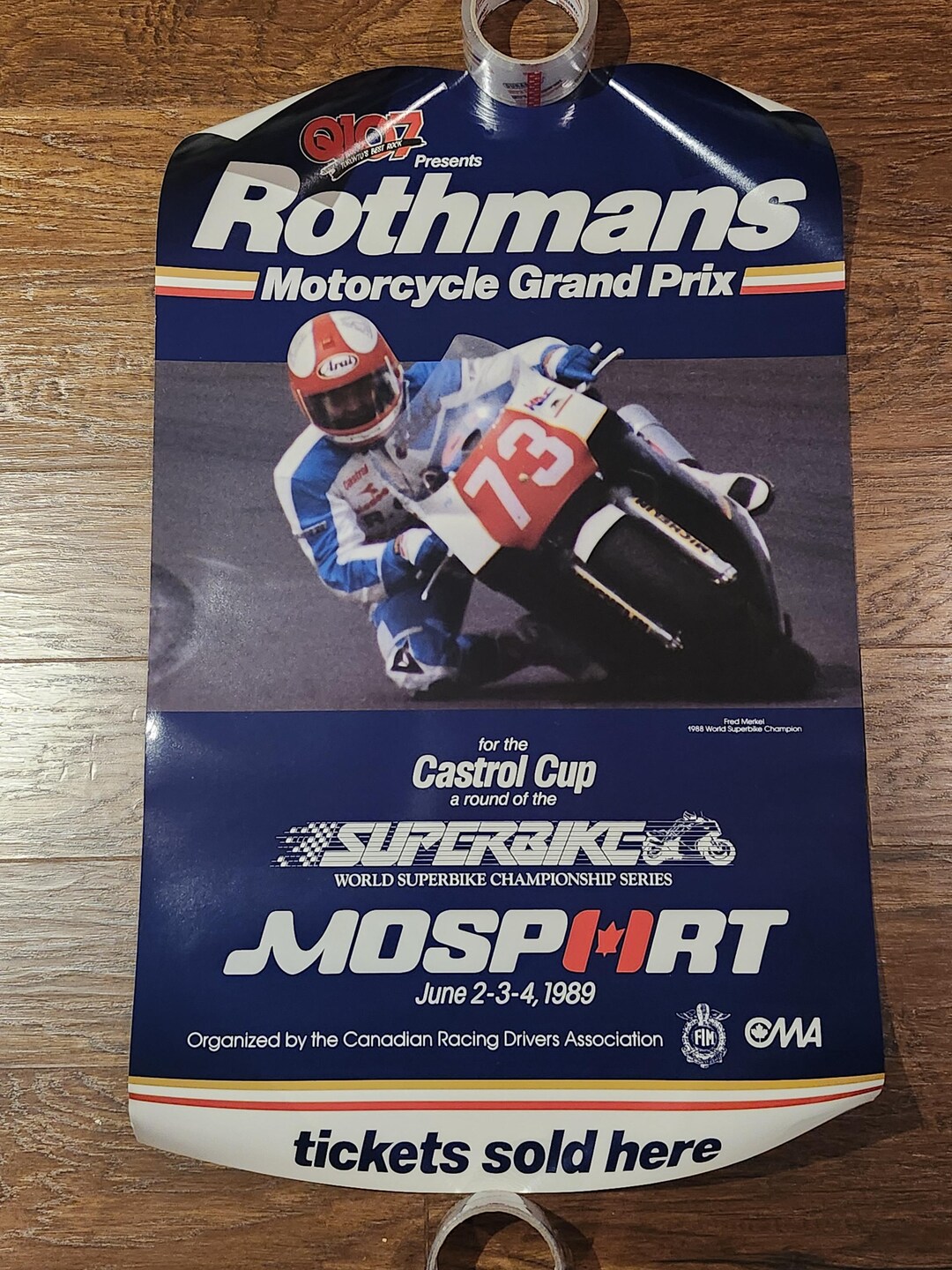 1989 Rothmans Cigarettes Motorcycle Grand Prix Racing Poster 19"x30 ...