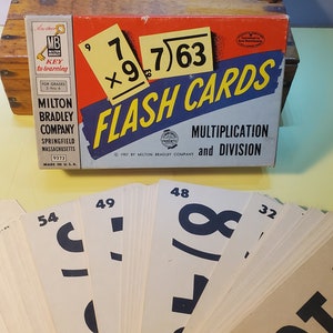 Vintage Milton Bradley Math Flash Cards Multiplication and Division ...