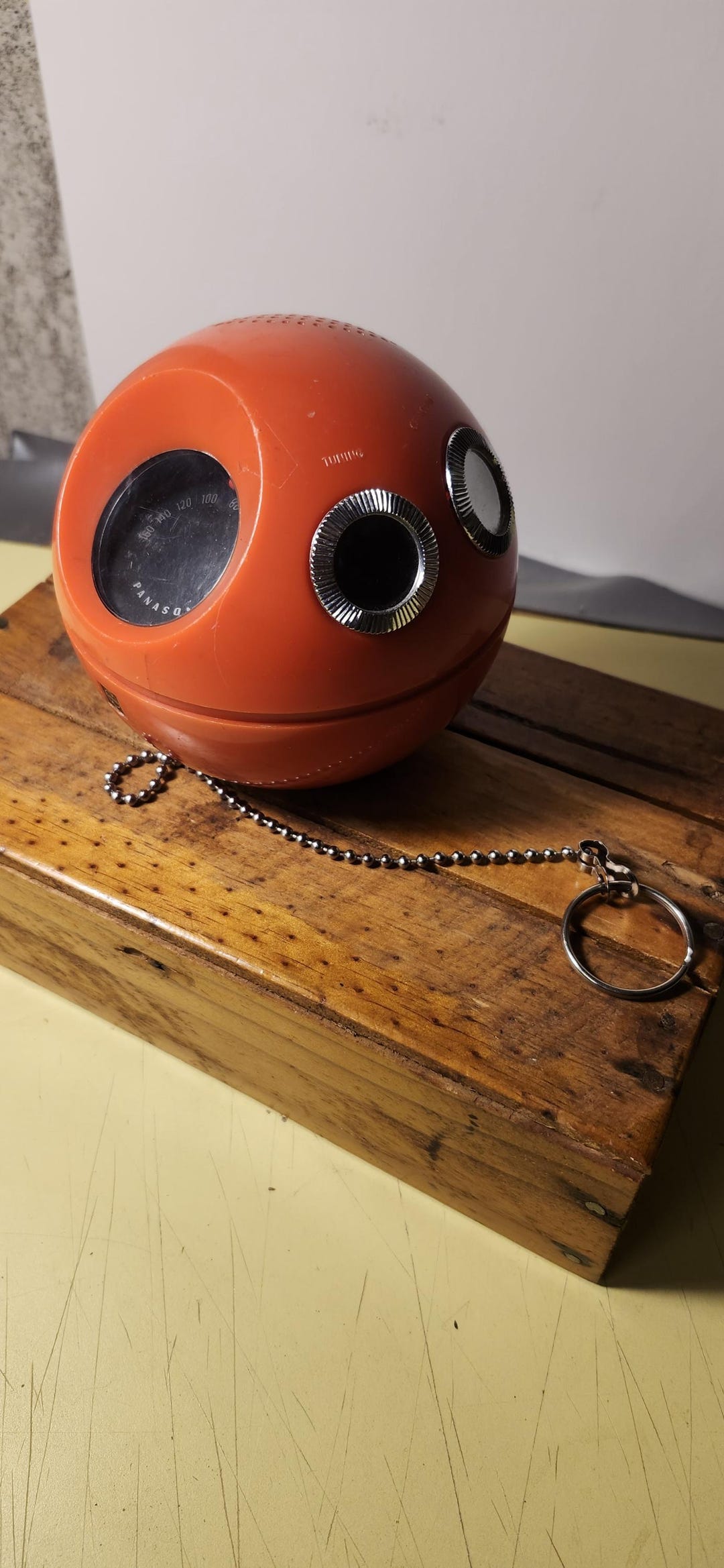 RARE VTG 1970s Panasonic Panapet R70 Orange AM Transistor Ball Radio W ...