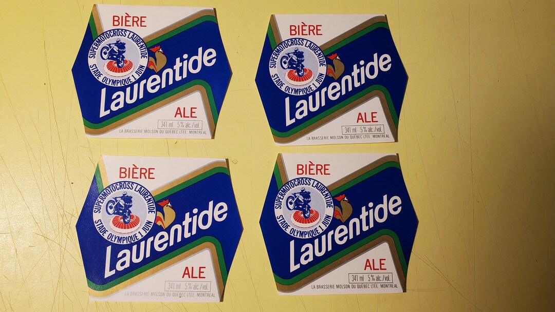 Vintage Lot of 4 Laurentide Beer Bottle Labels. Supermotocross. - Etsy