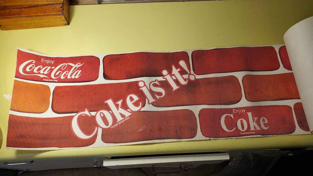 Vintage Coca Cola Corrugated Faux Brick Banner. Huge Roll - Etsy