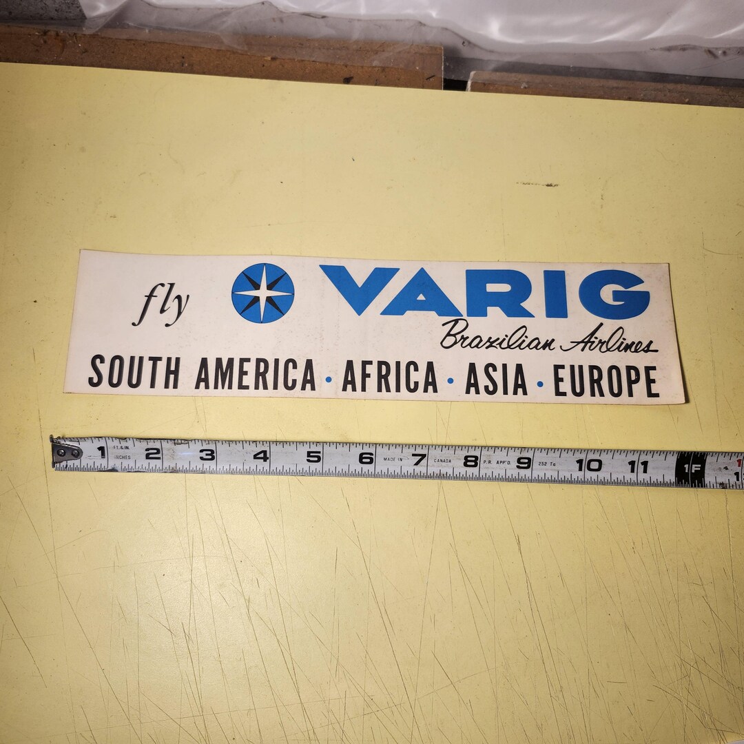 Vintage VARIG Brazilian Airlines Bumper Sticker NOS Decal Luggage. - Etsy