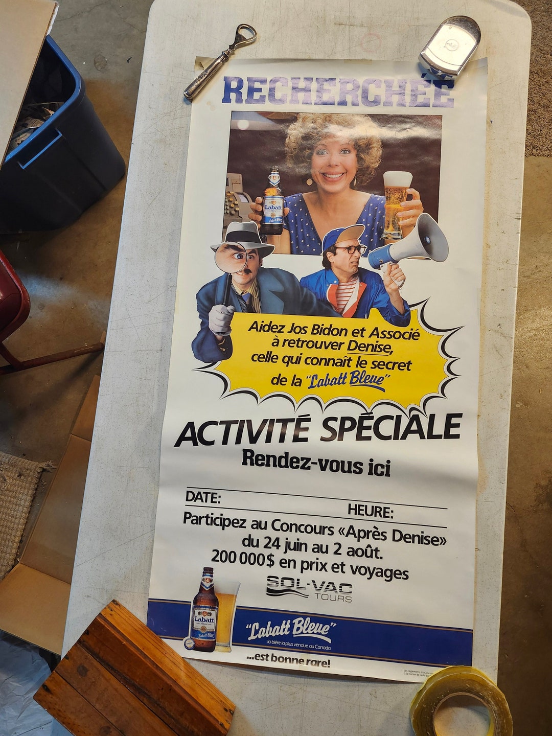 Vintage Labatt Blue French Poster. 18"x36" - Etsy