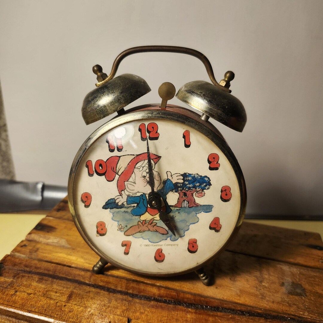 Vintage 1980 Keebler Elf Wind-up Twin Bell Alarm Clock Dual Bell Decor ...