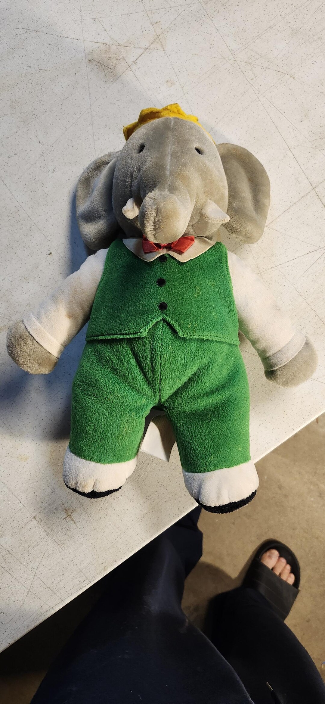 Gund Babar the Elephant Plush Stuffed Animal Green Suit 17 Vintage 1988 ...
