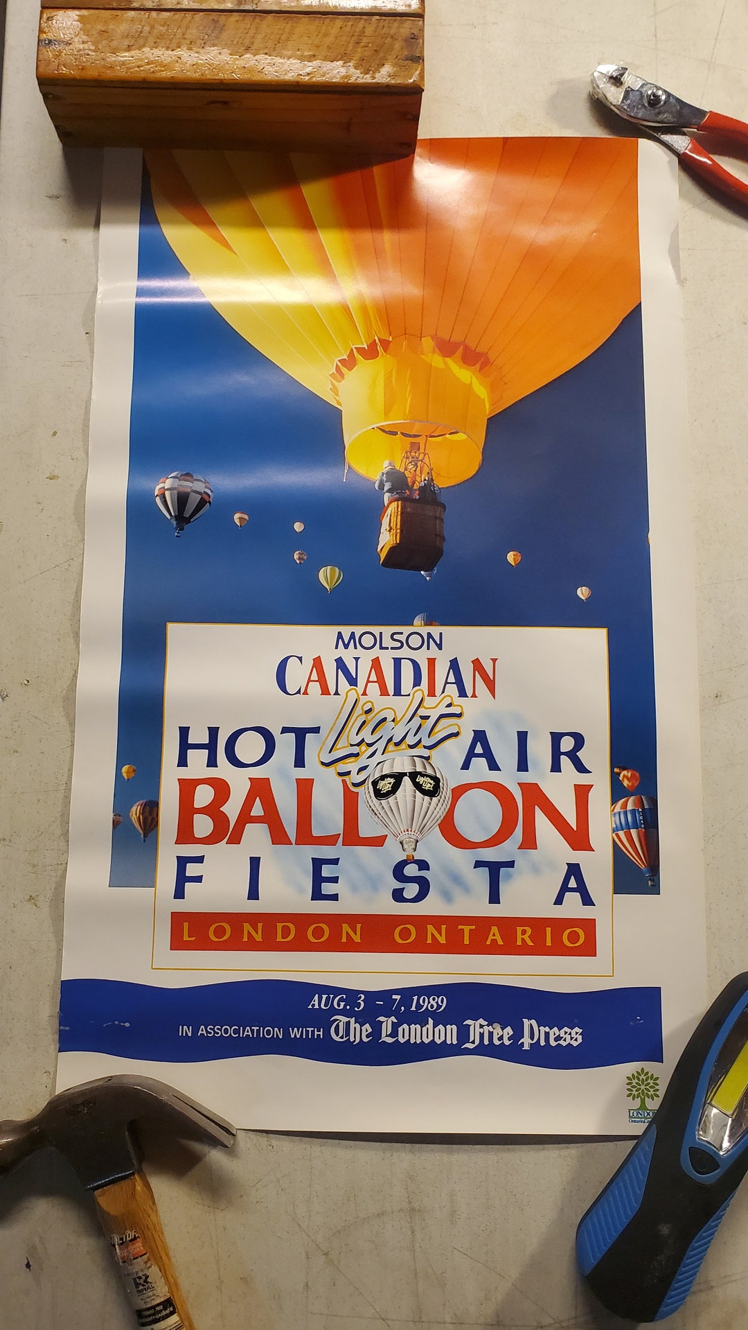 Vintage Molson Canadian Light Hot Air Ballon Fiesta Beer Poster 15x24 ...