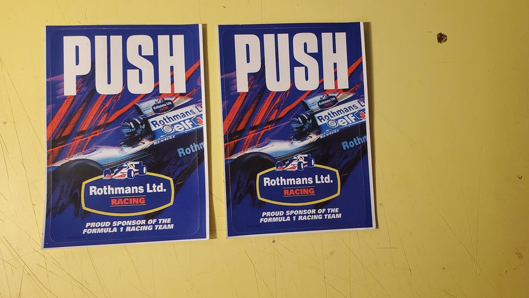 2 Vintage Rothmans Cigarettes Racing PUSH Decals - Etsy