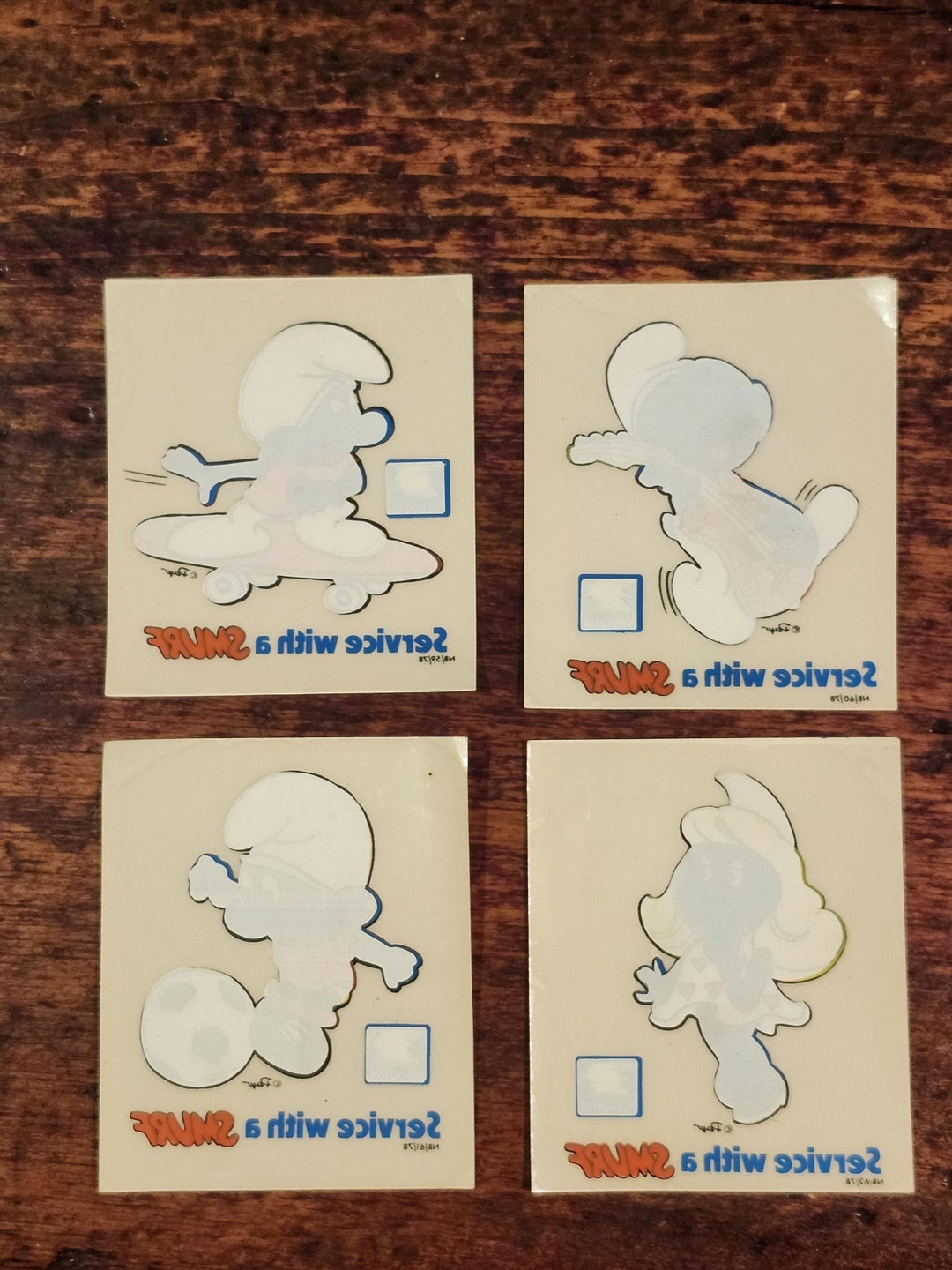 Rare 1970s Smurf Car Sticker National Petrol Football Skateboard Violin ...