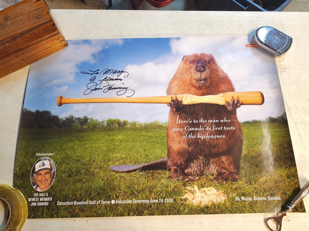Vintage Autographed Jim Fanning Baseball Poster 18"x26". Montreal Expos ...