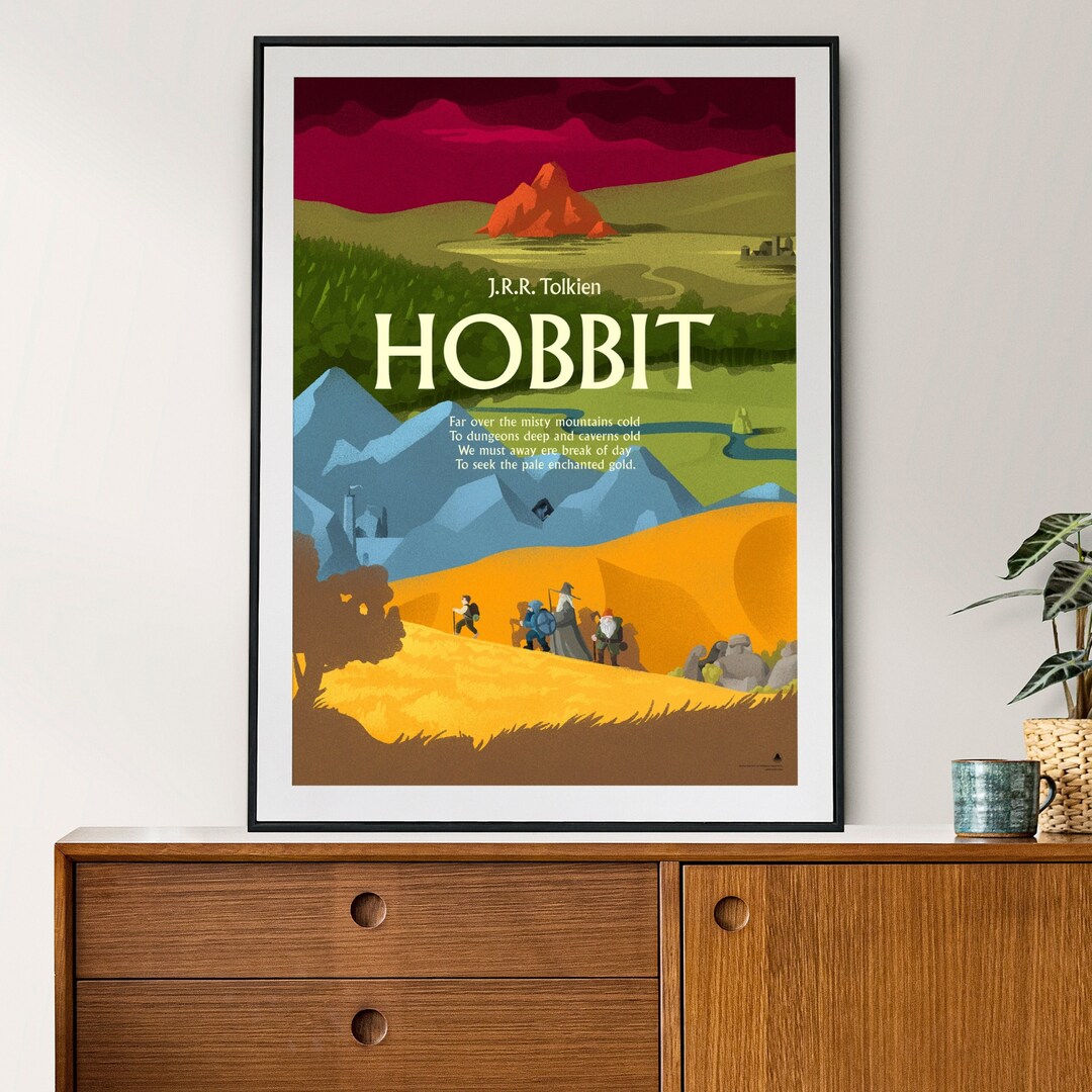 Hobbit Poster. Colorful Fantasy Wall Art Décor for Your Kid and Any JRR ...
