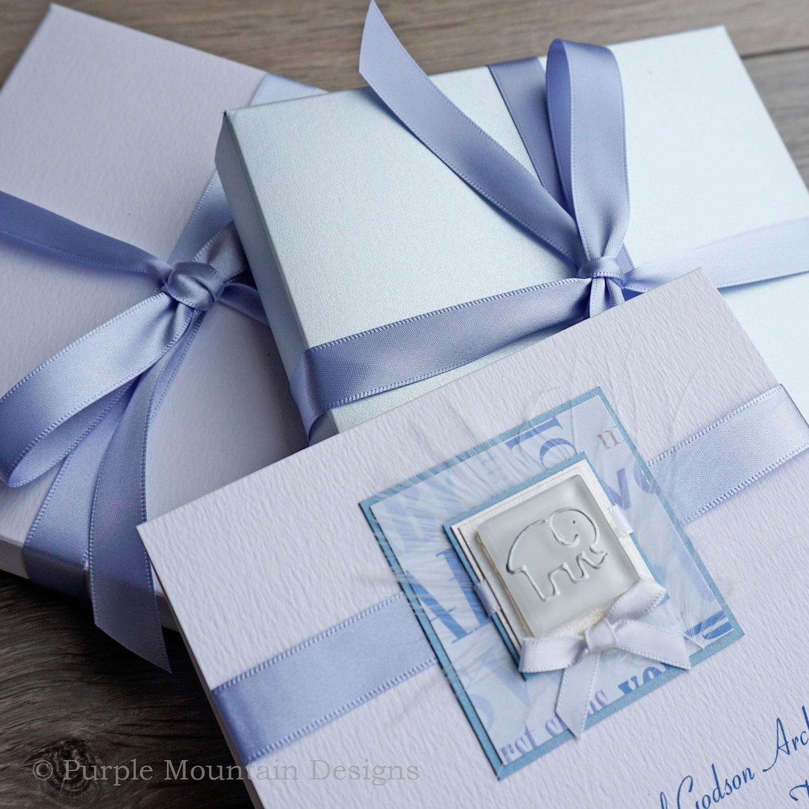 Handmade Boxed Christening Card for Boy 'elephant' - Etsy UK