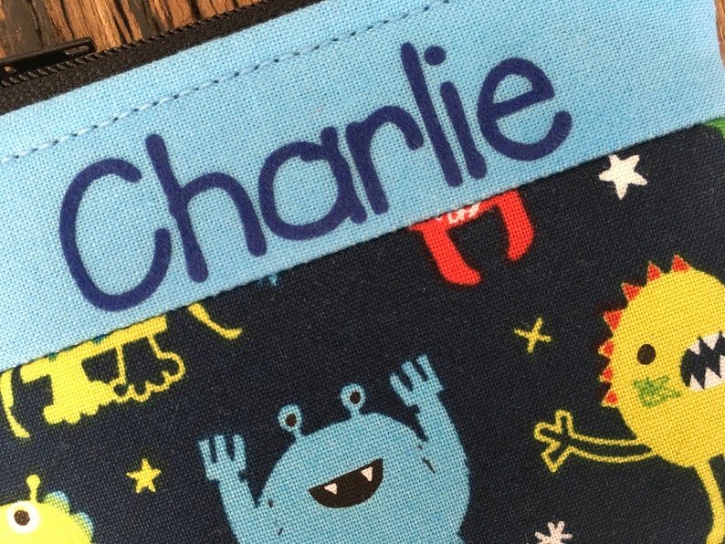 Handmade Fabric Personalised Monster Alien Coin Purse Pouch Wallet for ...
