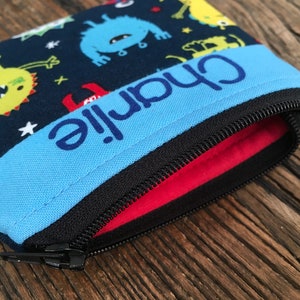 Handmade Fabric Personalised Monster Alien Coin Purse Pouch Wallet for ...