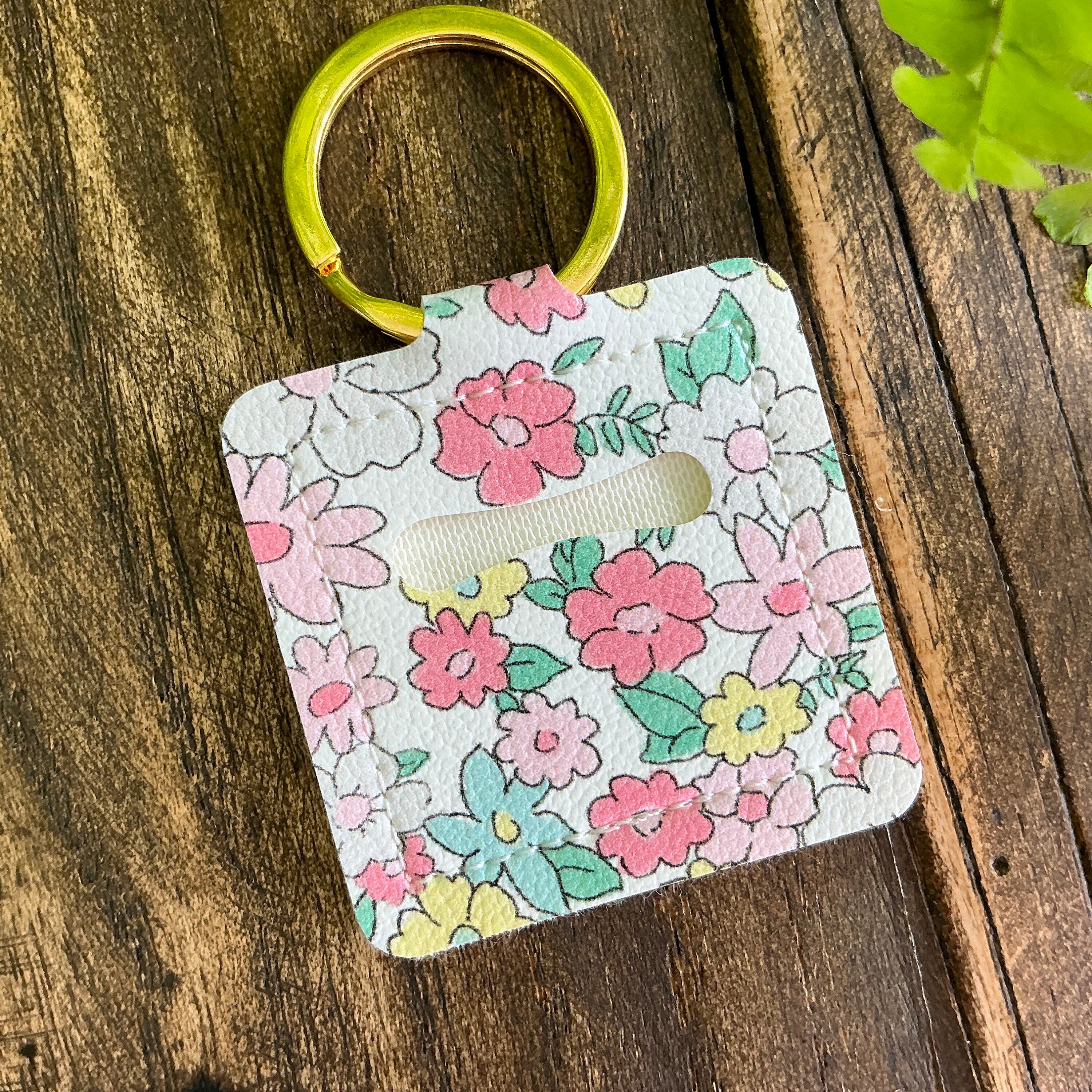 Personalised Trolley Coin Holder Any Initial Pink Floral Keyring Custom ...