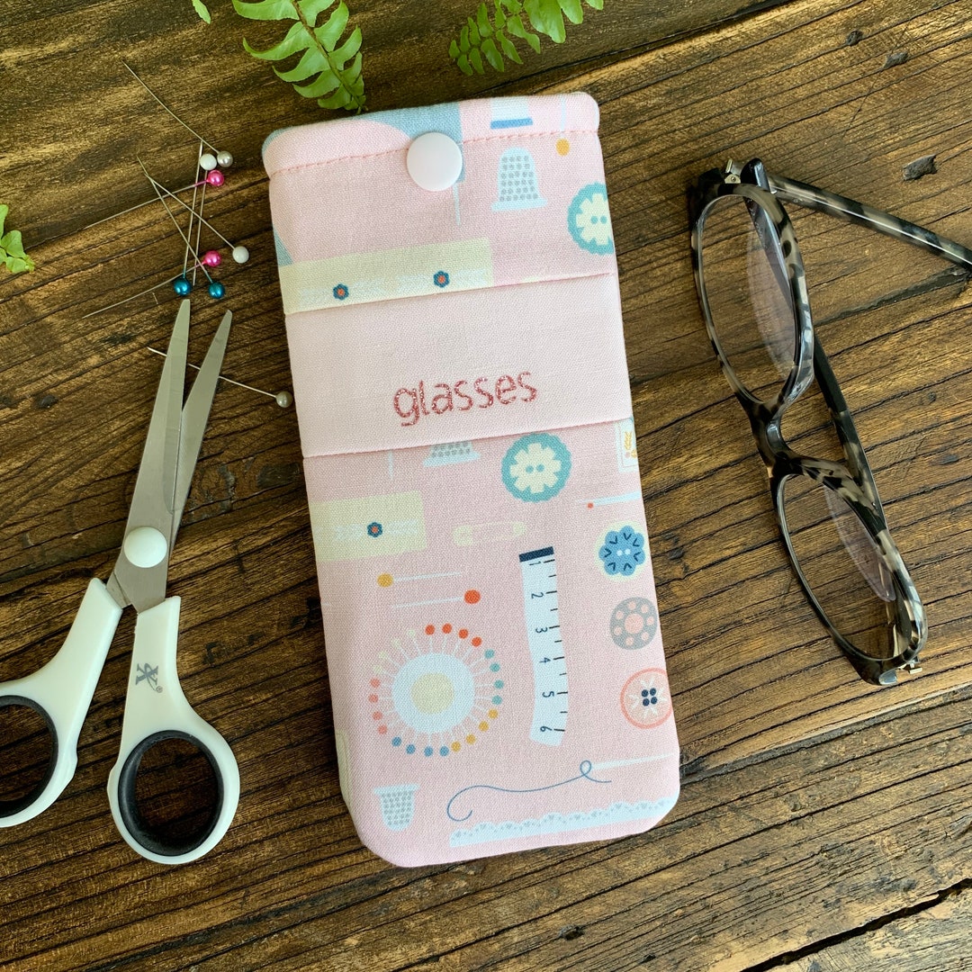 Personalised Sewing Print Fabric Glasses Case Handmade Any Name ...