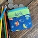 Personalised Kids Alien Spaceship Coin Purse Handmade Fabric Space Zip ...