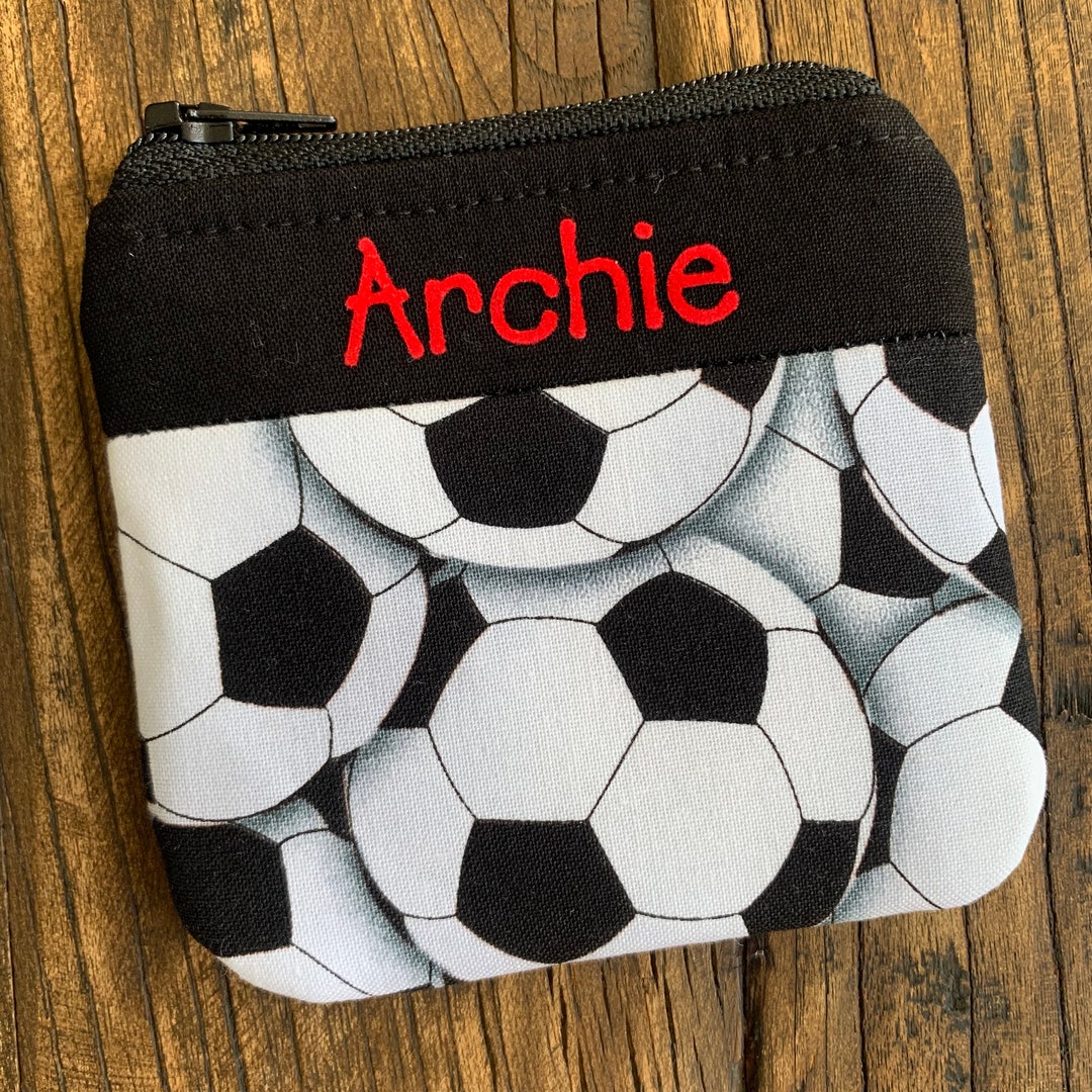 Personalised Kids Football Coin Purse Any Name Sport Money Wallet ...