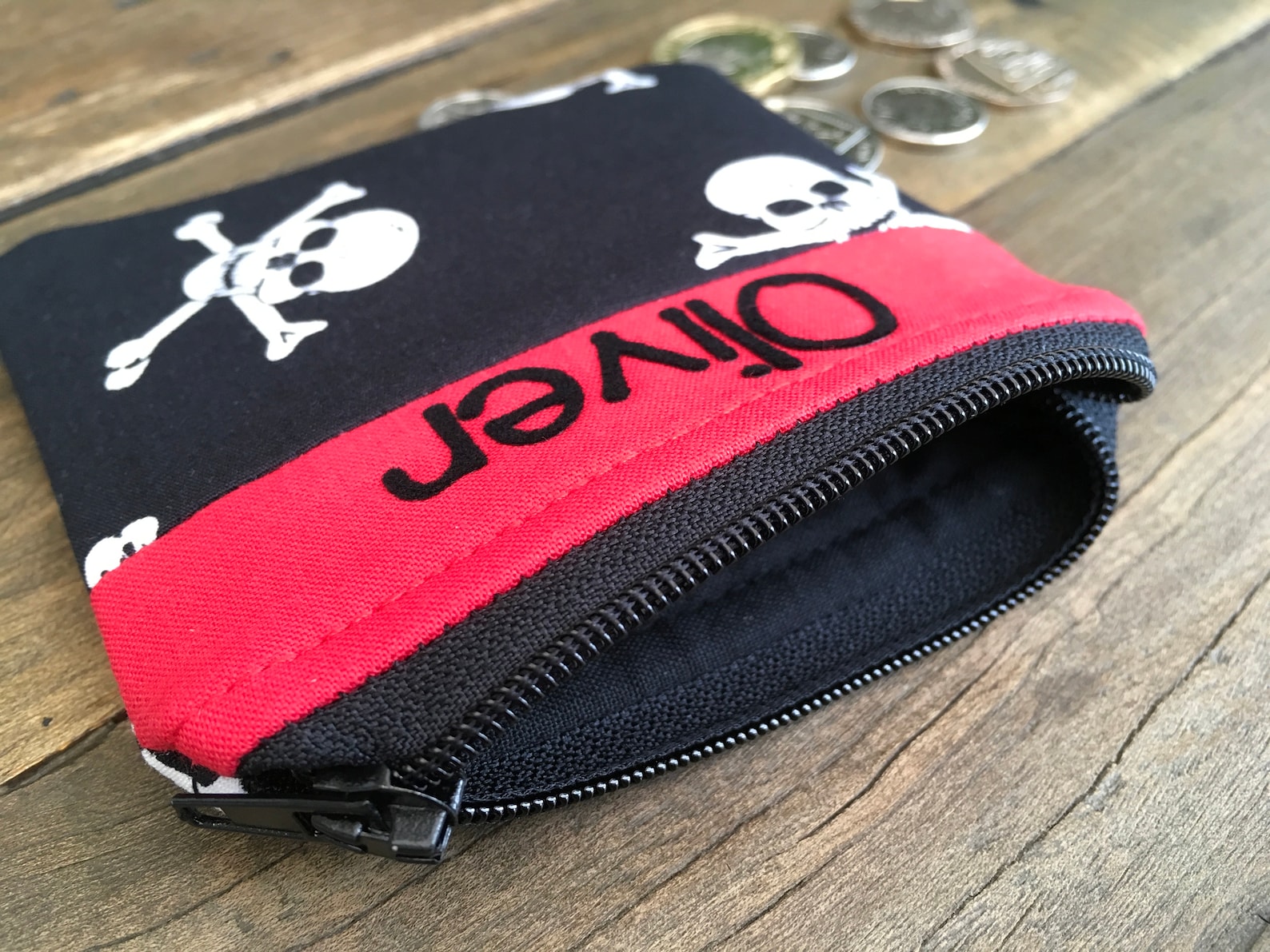 Handmade Fabric Personalised Pirate Coin Purse Pouch Wallet for ...