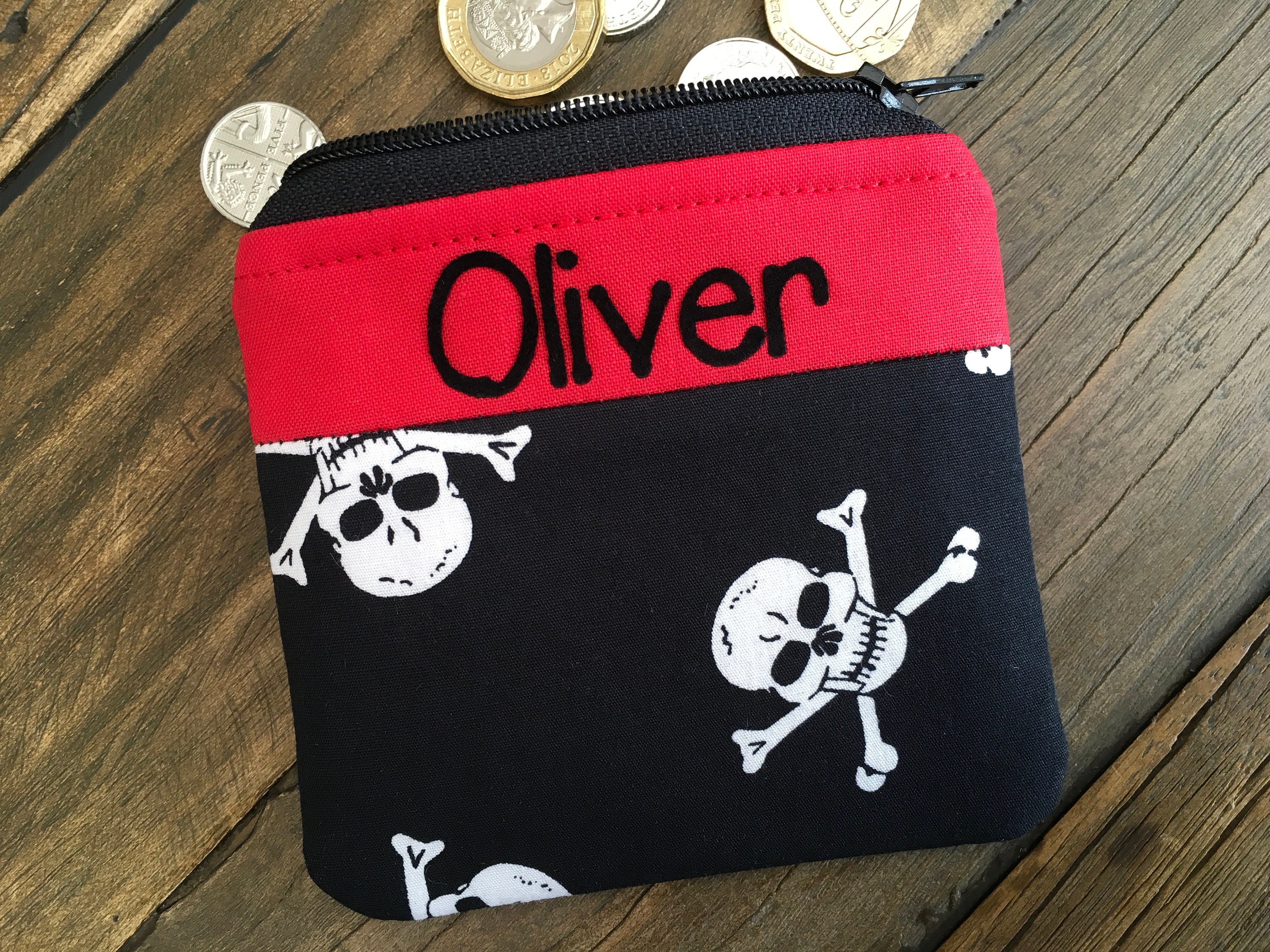 Handmade Fabric Personalised Pirate Coin Purse Pouch Wallet for ...