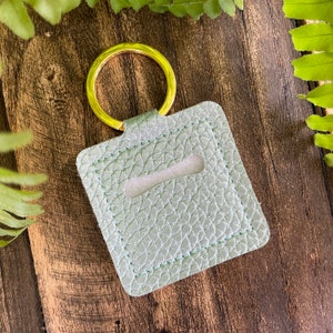 Personalised Trolley Coin Holder Metallic Green Keyring Custom Initial ...