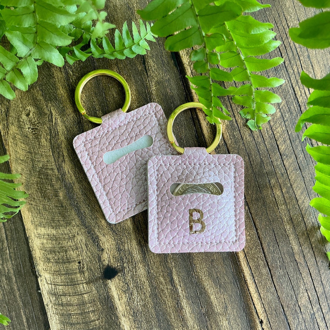 Personalised Trolley Coin Holder Any Initial Metallic Pink Keyring ...