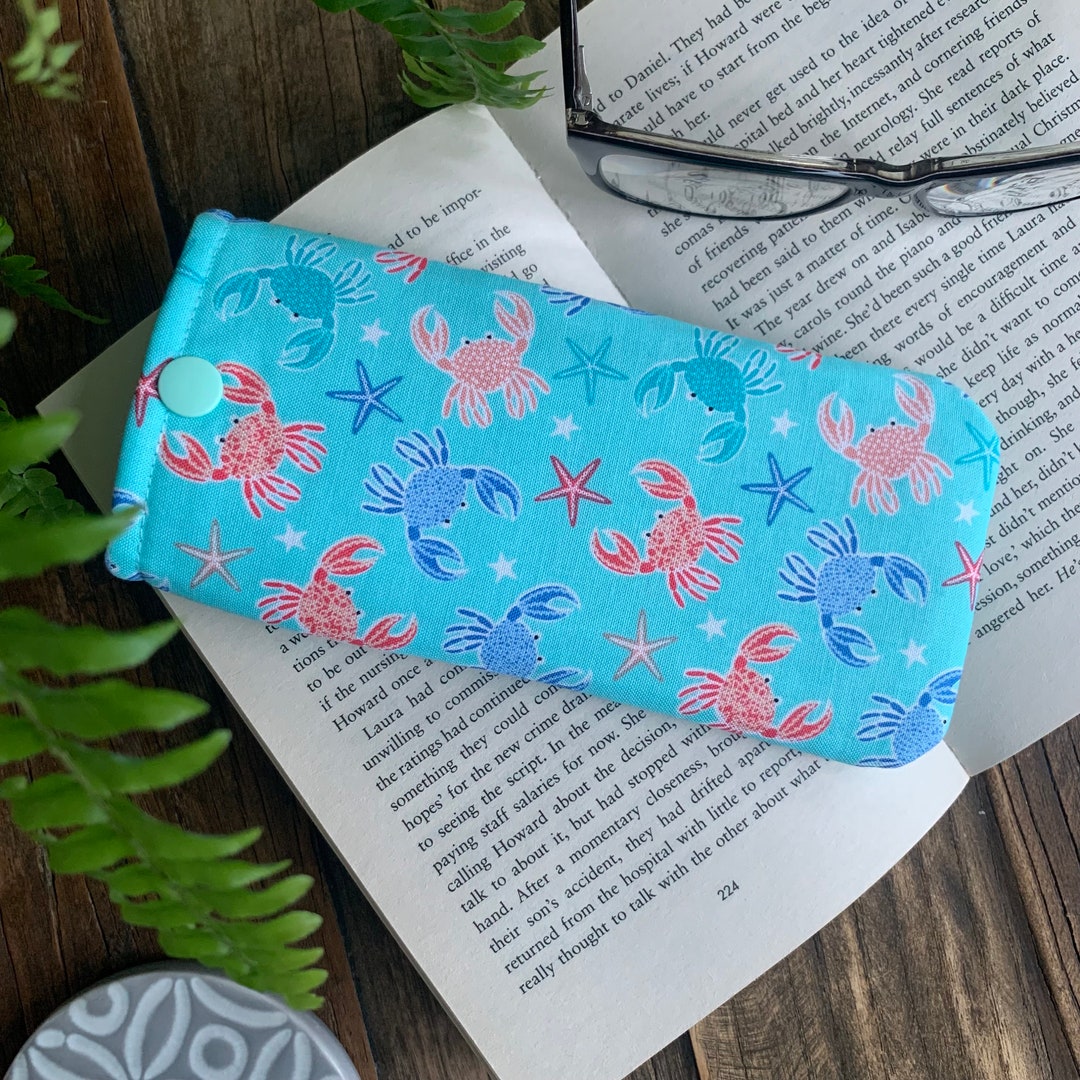Handmade Crabbing Fabric Glasses Case Crab Sunglasses Snap Pouch ...