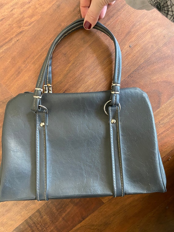 Grey 1970s Chunky mod hand bag. National zipper Co. C… - Gem