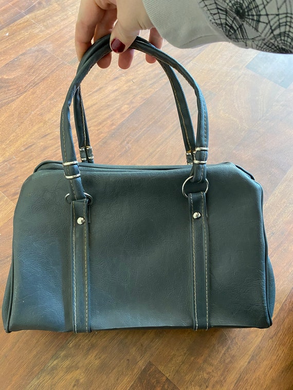 Grey 1970s Chunky mod hand bag. National zipper Co. C… - Gem