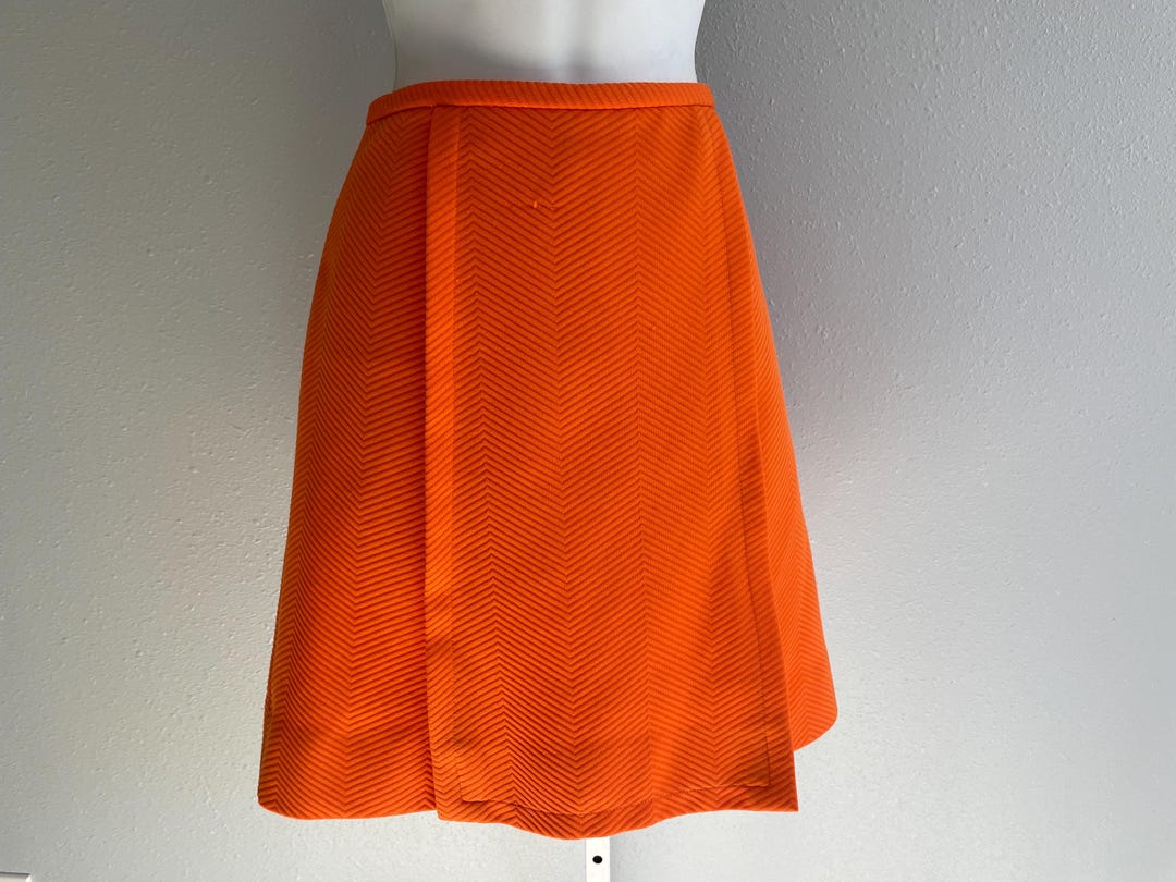 Vintage Size M Bright Orange Mini Skirt With Shorts. 1970's Skort ...