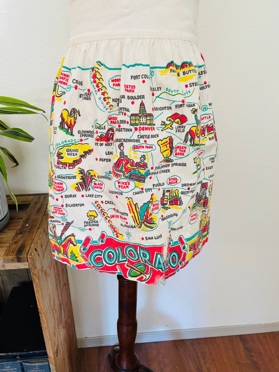 Vintage Souvenir Colorado Waist Apron Vintage Souvenir Apron Colorado ...