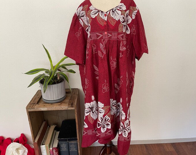1990s Cotton Blend Plus Size Mumu. Size 4X. Anthony Richards. Gorgeous ...