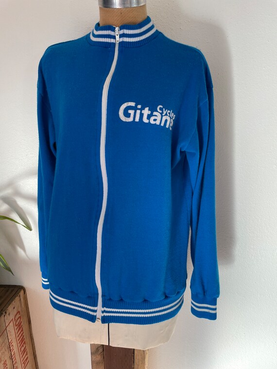 1970s Cycles Gitane Tracksuit top. Blue and white. Fr… - Gem